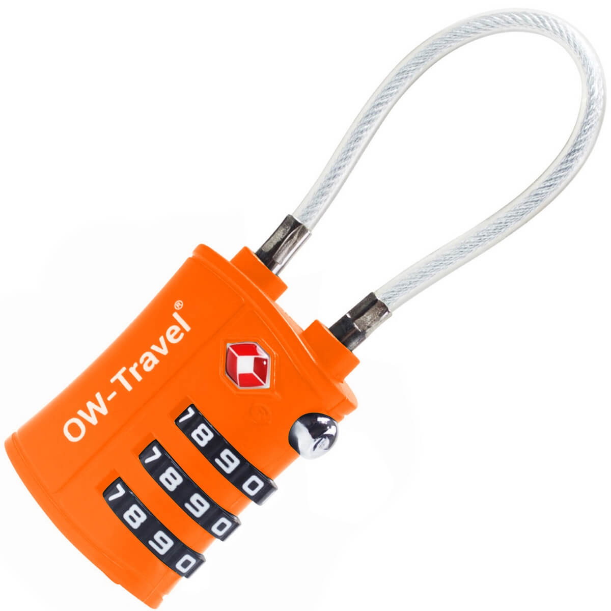 TSA luggage locks. Orange cable padlock for suitcases backpacks – OW-Travel