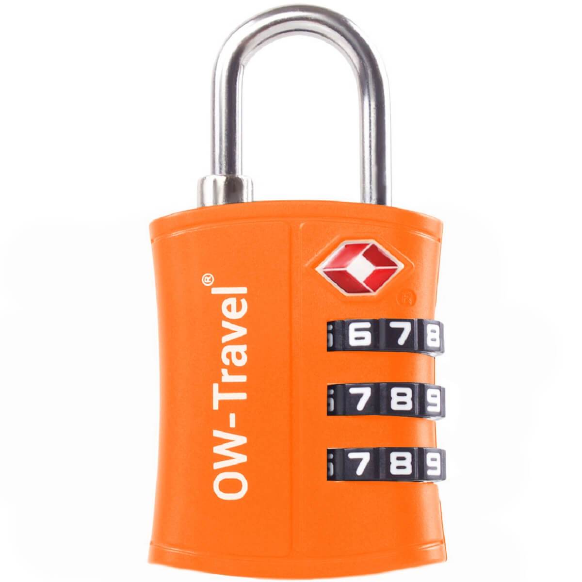 TSA luggage locks. Orange 3-dial padlock for suitcases backpacks – OW ...