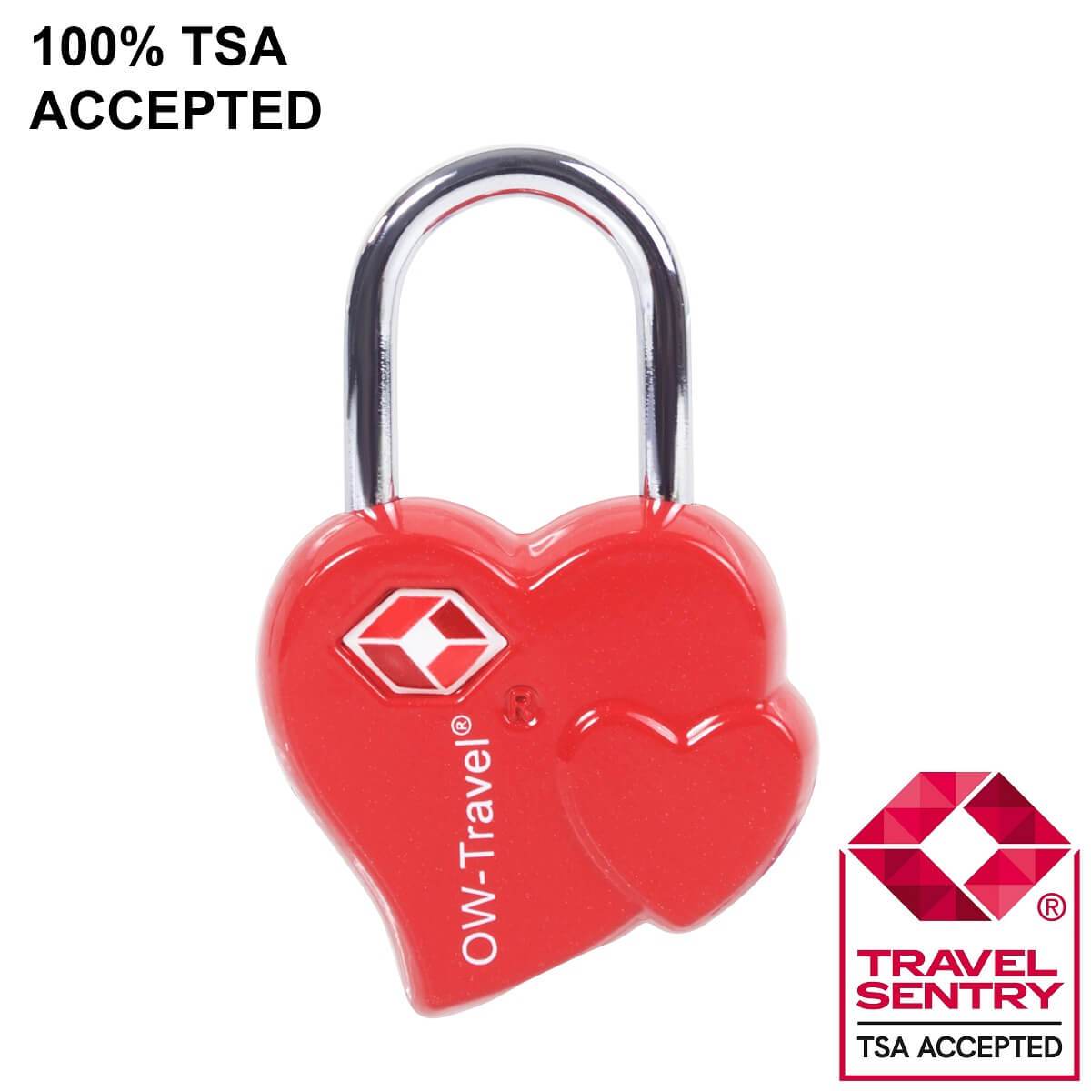 TSA luggage locks. Small red heart shaped valentine key padlock – OW-Travel