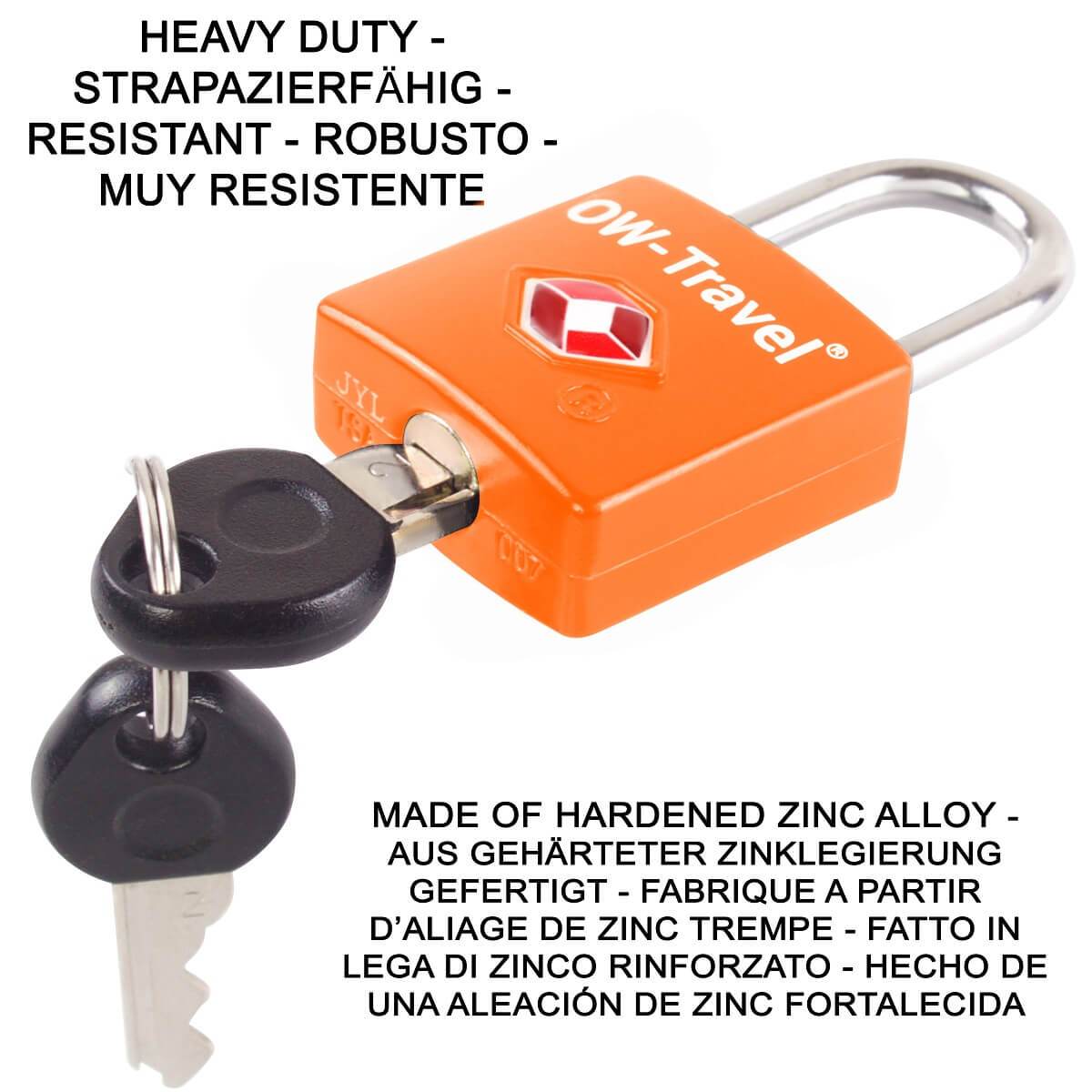 TSA luggage locks. Mini Orange key padlocks for suitcases – OW-Travel